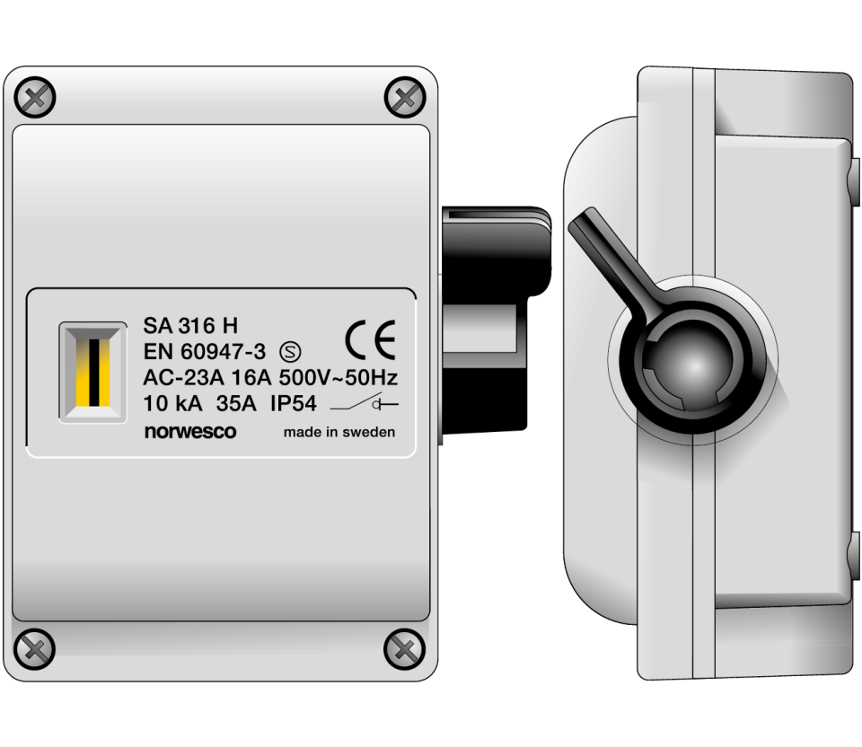 Norwesco Säkerhetsbrytare IP54 16A-25A