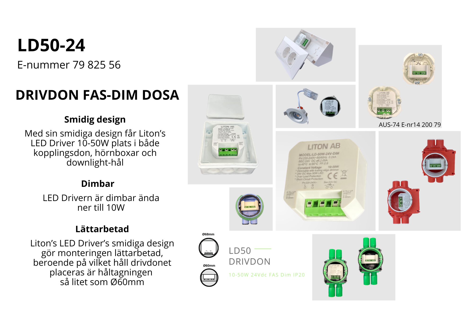 Liton Drivdon 24V 10-50W Dim | Elbutik